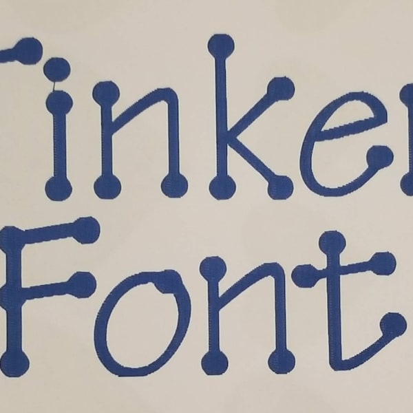 Tinker Toy Font Design PES BX SEW File Formats Machine Embroidery 4 ...