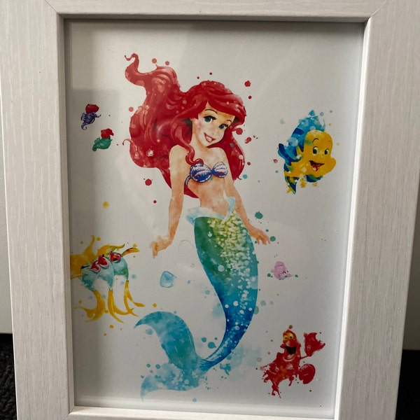 Princess Ariel Print Little Mermaid Watercolor Princess Poster Ariel ...