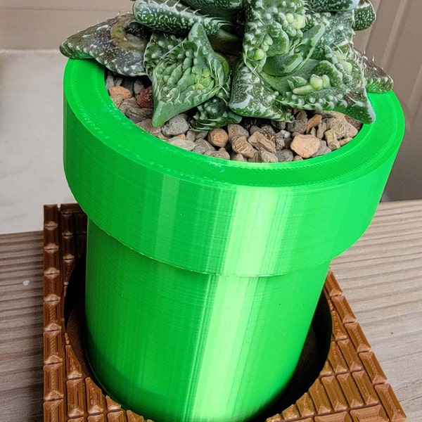 Super Mario Warp Tube Planter 3D Printed - Etsy