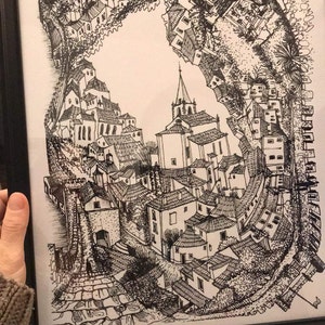 Romanian Prints Romania Handmade Architecture Sketch Sketch - Etsy UK