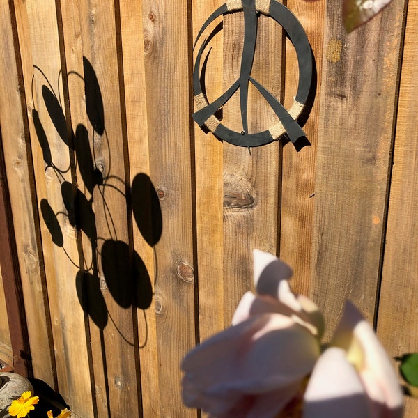 Rustic Metal Peace Sign Wall Decor 13" Custom Recycled Steel Peace Art ...