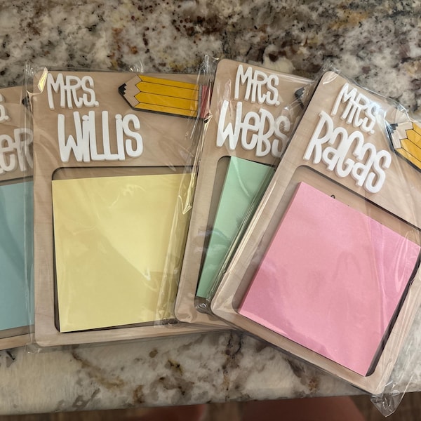 Teacher Appreciation Gift, Personalized Teacher Gift, Sticky Note ...