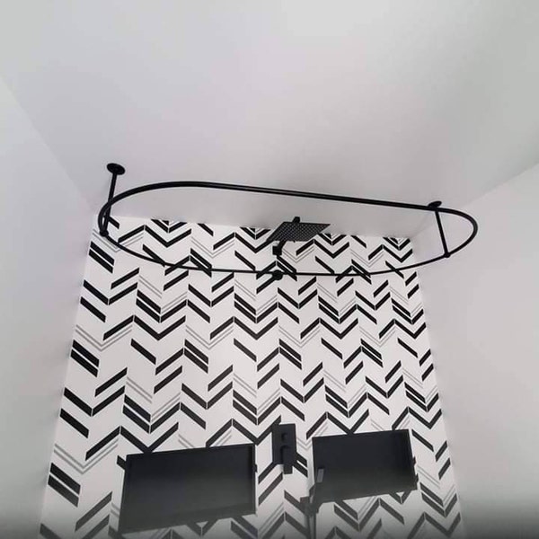 Oval Shaped 360 Degrees Shower Curtain Rod for Bathroom, Fitting and ...