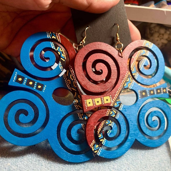 10 Unfinished Wooden Adinkra Symbols Duafe Gyenyame Shapes for Jewelry ...