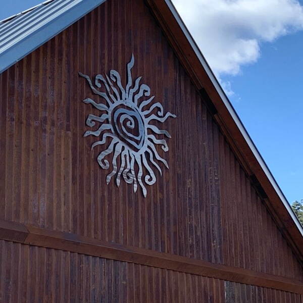 Rustic Sun Indoor/outdoor Wall Decor 40" Custom Iron Sun OUR ORIGINAL ...