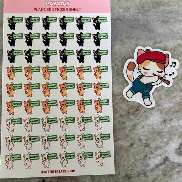 Kawaii Cat Studying Planner Stickers, Studying Reminders, Cute Planner ...