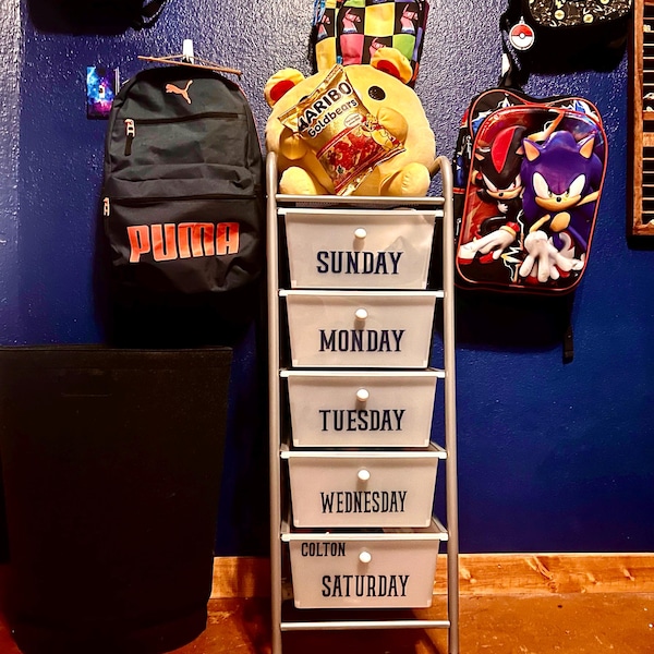 Days of the Week Decals, Days of the Week Stickers, Weekday Decals ...