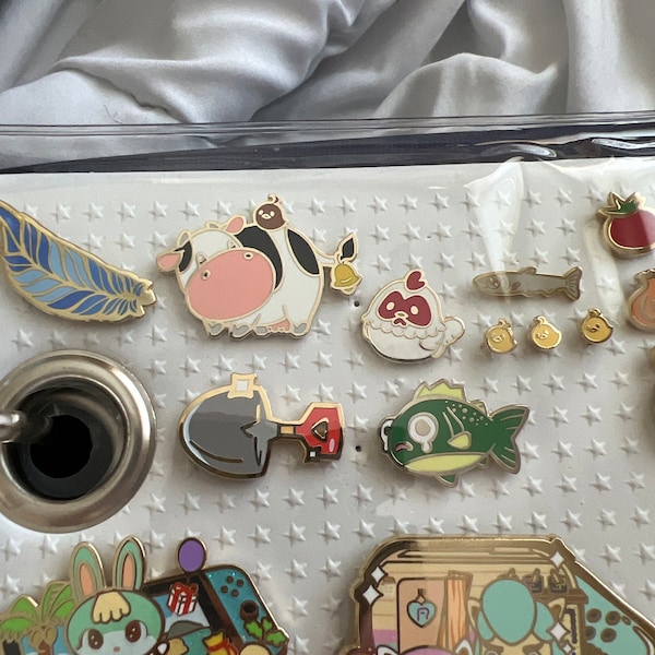 Farm Friends Hard Enamel Pins, Strawberry Cow, Chicken, and Baby Chicks ...