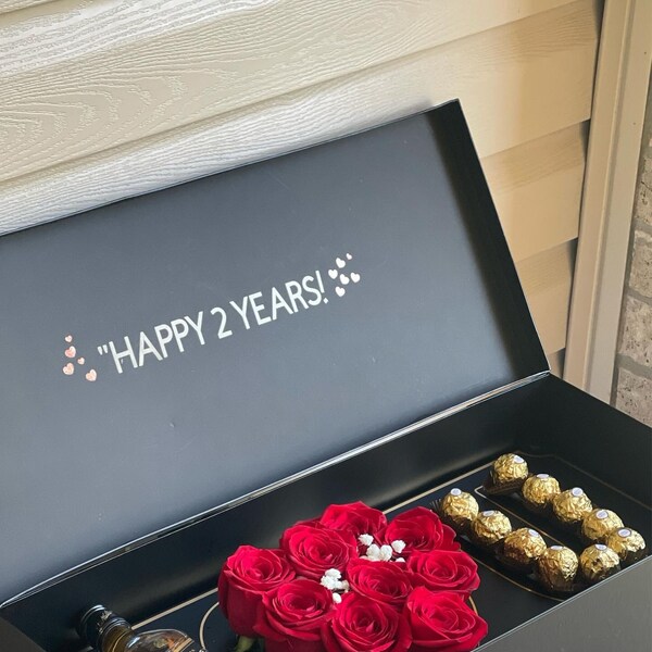 Set of 3 Round Flower Boxes With Window, Gift Boxes, Floral ...