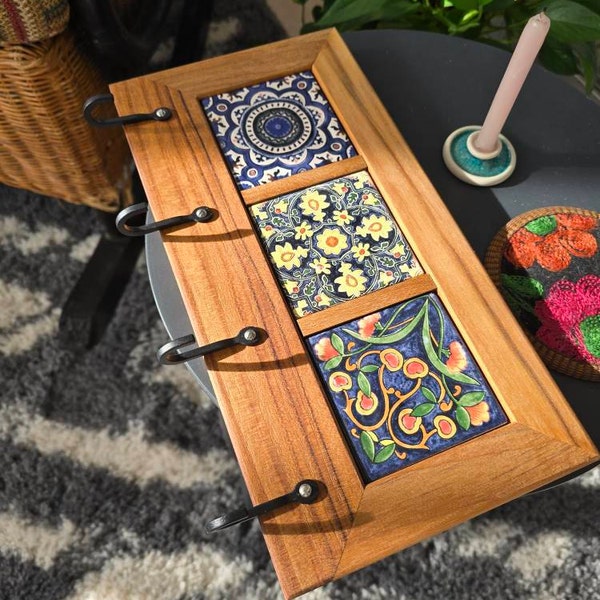 Solid Reclaimed Teak Wood Key Holder & Coat Rack – Durable Wall-mounted ...