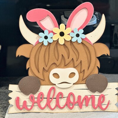 Daisy Hello Spring Door Hanger Svg Floral Umbrella Welcome Sign Svg ...