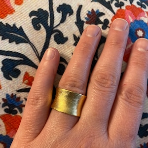 Gold Wide Band Ring, Thick Ring Band, Gold Ring for Women, Plain Ring ...