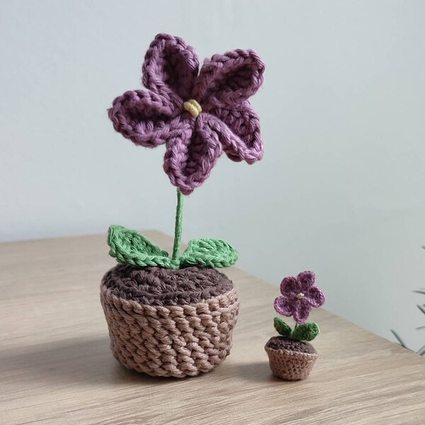 Flower in a Pot Crochet PATTERNS Set; 5 Crochet Flower Patterns PDF ...