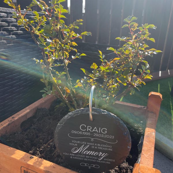 Bee Grave Stick Marker Slate Memorial Ornament Plaque Memory Special ...