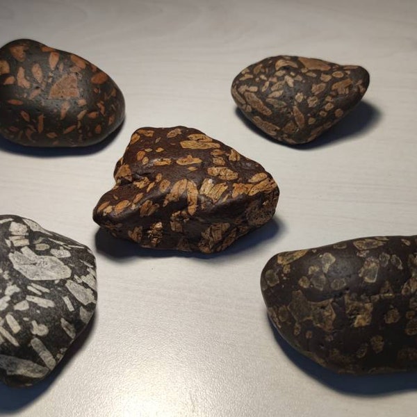 Thick Polished Porphyry With Big Crystals, Cross-like Feldspar Crystals ...