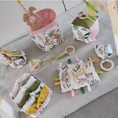 Sweet Leopards Cheetah on White Background, Premium Cotton Fabric, Cute ...