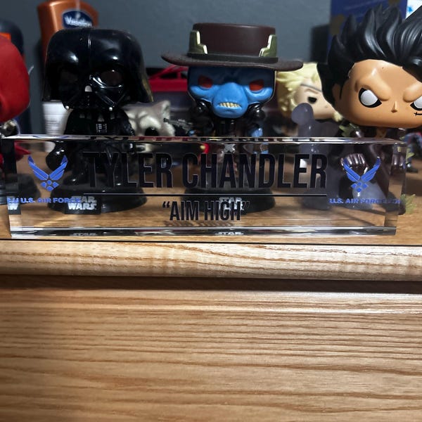 Military Desk Name Plate With Rank, Army Desk Decor, Navy Gifts ...