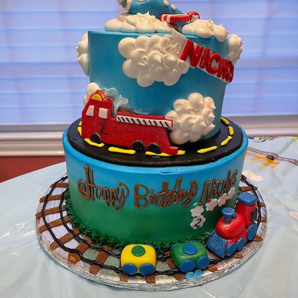 Handmade Fondant Transportation Cake Topper Set - Etsy