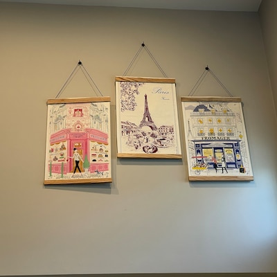 Tapestry Frame Hanging Magnetic Wood Hanger Frames for Scarf or Fabric ...