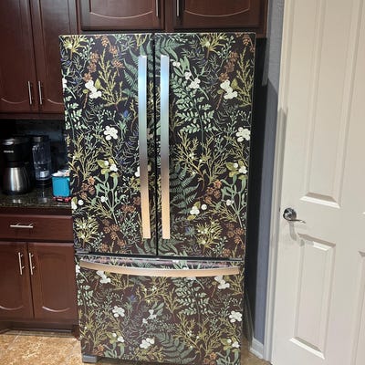 Blue Mandala Fridge Wrap, Refrigerator Wrap Vinyl Side by Side, Boho ...