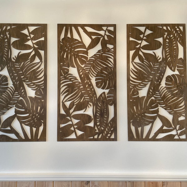 Monstera Wood Wall Art, Monstera Wall Decor, Monstera Wall Art, Panel ...
