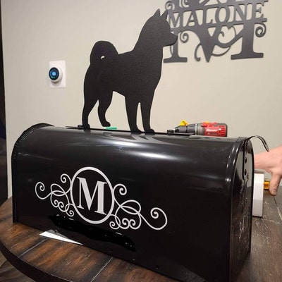 Husky Dog Silhouette Mailbox Topper / Sign / Plaque Powder - Etsy