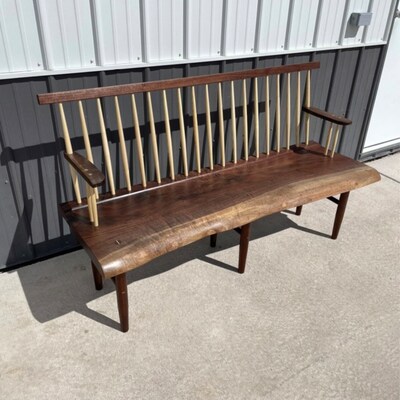 EBONIZED SPINDLE BENCH, Shaker Bench, Entry Bench, Dining Bench, Bench ...