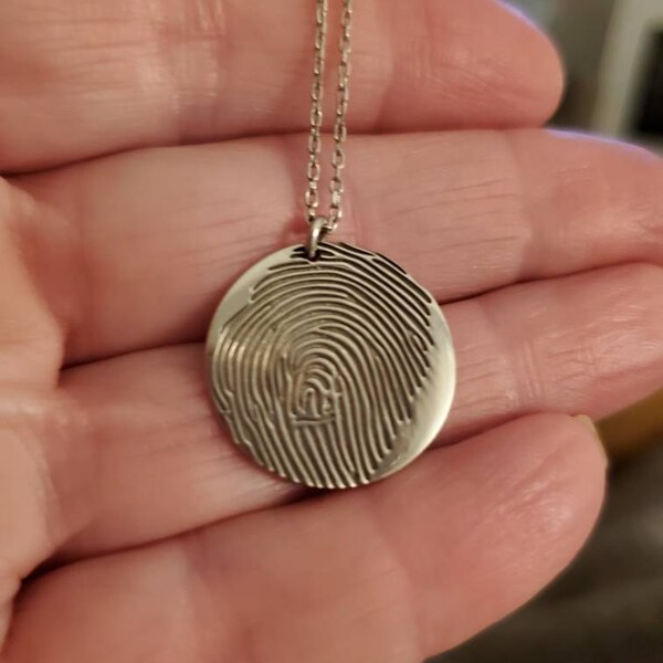 Personalized Fingerprint Necklace Jewelry, Memorial Jewelry Gift ...