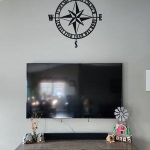 Personalized Life Tree Compass Sign , Metal Compass Wall Art ...