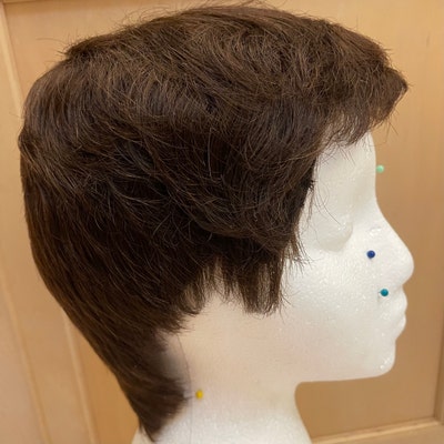 Unisex Snow White Long Fringe Bangs Short Straight Layered Cosplay Wig ...