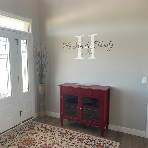 Wall Decals Quote - Personalized Family Name Wall Decal Name Monogram ...