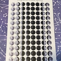 96 Realistic Moon Phase Sticker Lunar Tracking Planner Sticker ...