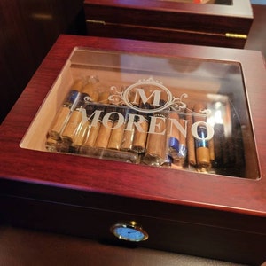 Personalized Cigar Box Gift Custom Cigar Humidor Filligree Cigar Holder ...