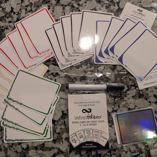 Dry Erase Cards/tokens 10-pack double-sided, Erasable, Reusable Tokens ...
