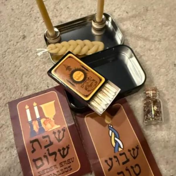 Shabbat and Havdalah Pocket-sized Travel Kit - SMALL - Beeswax Shabbat ...
