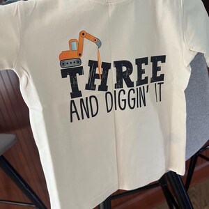 Three and Diggin' It Onesie® , Matching Birthday Shirt, Construction ...