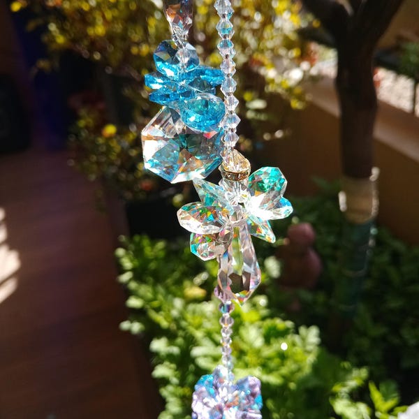 Crystal Suncatcher Guardian Angel Sun Catcher Austrian Crystal Rainbow ...