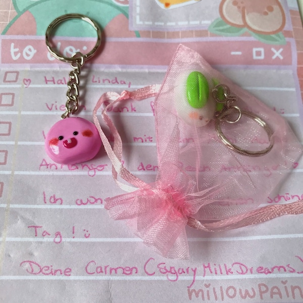 Kawaii Dumpling, Polymer Clay Charms, Keychain, Cute Dim Sum Fimo Charm ...