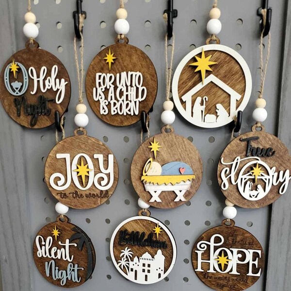 Religious Nativity Christmas Ornament Bundle SVG File | Laser Cut File ...