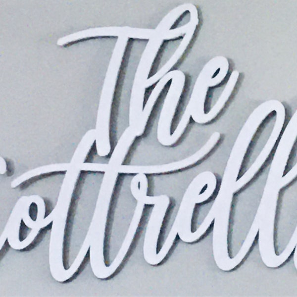 Last Name Sign | Custom Cursive Wooden Last Name Home and Wedding Decor ...