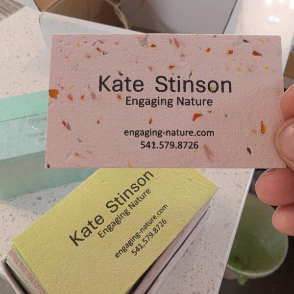 50 Pcs Lilac Blank Business Card/ Ready for Your Business Stamp/ Eco ...