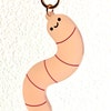 Cute Worm Keychain 3 in Single-sided Kawaii Charm Frosted Pink Acrylic ...