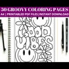 50 Groovy Coloring Pages, Kids Coloring Sheets, Groovy Birthday, Groovy ...