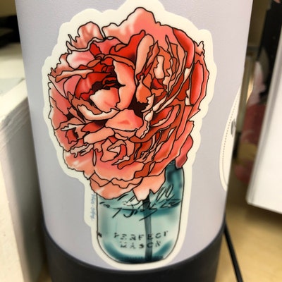 Perpetual Peony Vinyl Sticker - Etsy