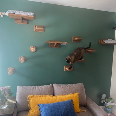 Set Corner Cat Bed Dark, Cat Wall Furniture, Cat Bed, 5 Cat Steps, Cat ...