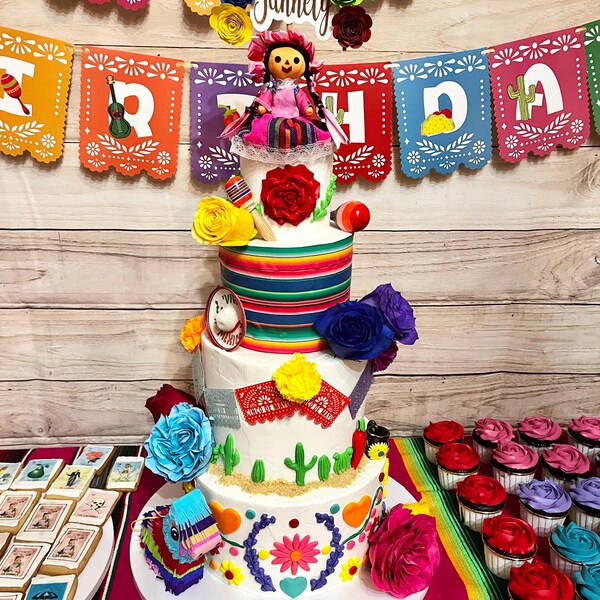 Mexican Serape Stripe Edible Cake Wrap or Donkey Piñata Cake Topper - Etsy