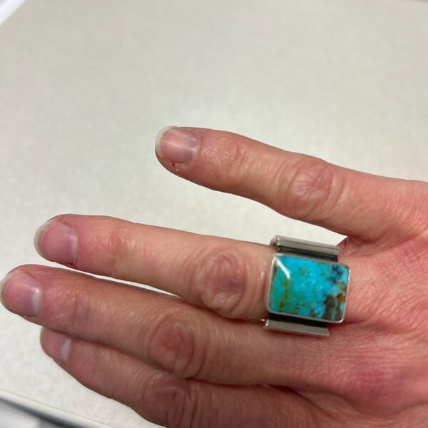 Beth Dutton Inspired Turquoise and Sterling Silver Large Statement Ring ...