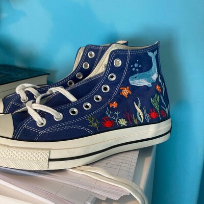 Converse Embroidered Custom Cartoon, Neighbor Totoro Embroidered ...