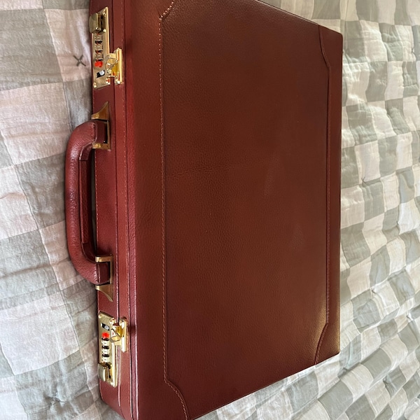 Brown Leather Attache Briefcase: Custom Engraved Laptop Case With ...