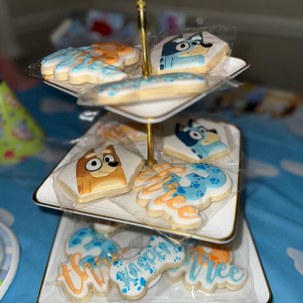 Bluey Sugar Cookies, Birthday Cookies, Royal Icing Cookeis - Etsy